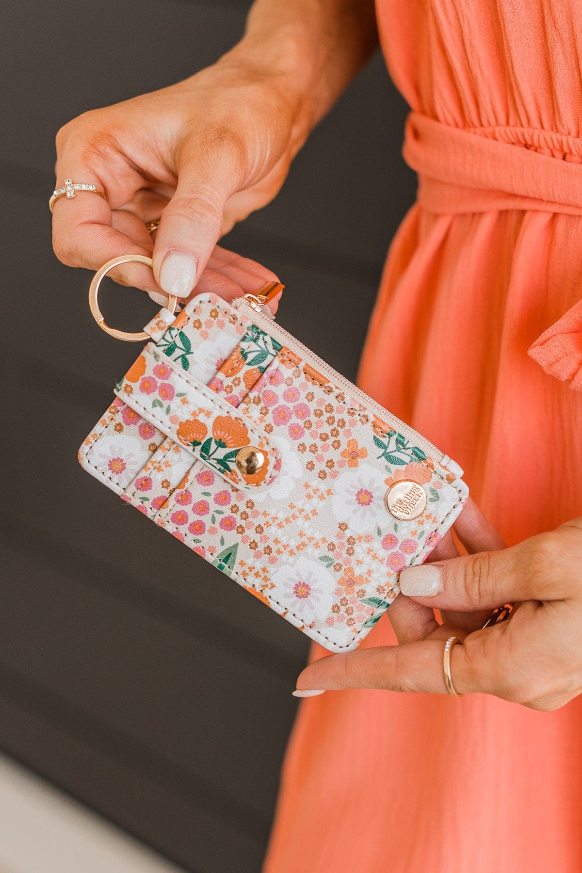 The Darling Effect Keychain Card Wallet- Orange & Tan – The Pulse Boutique