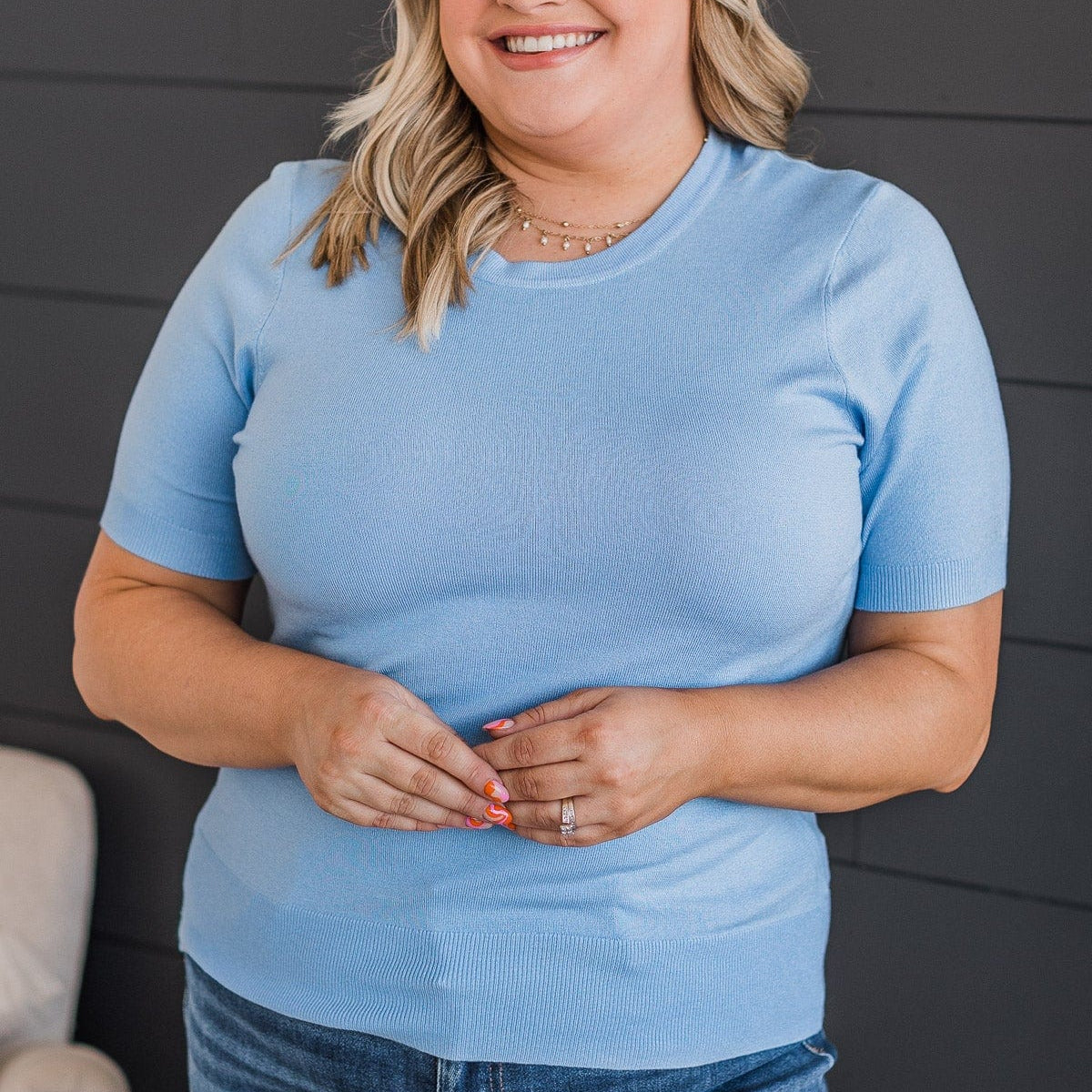 More To Come Knit Top- Periwinkle – The Pulse Boutique