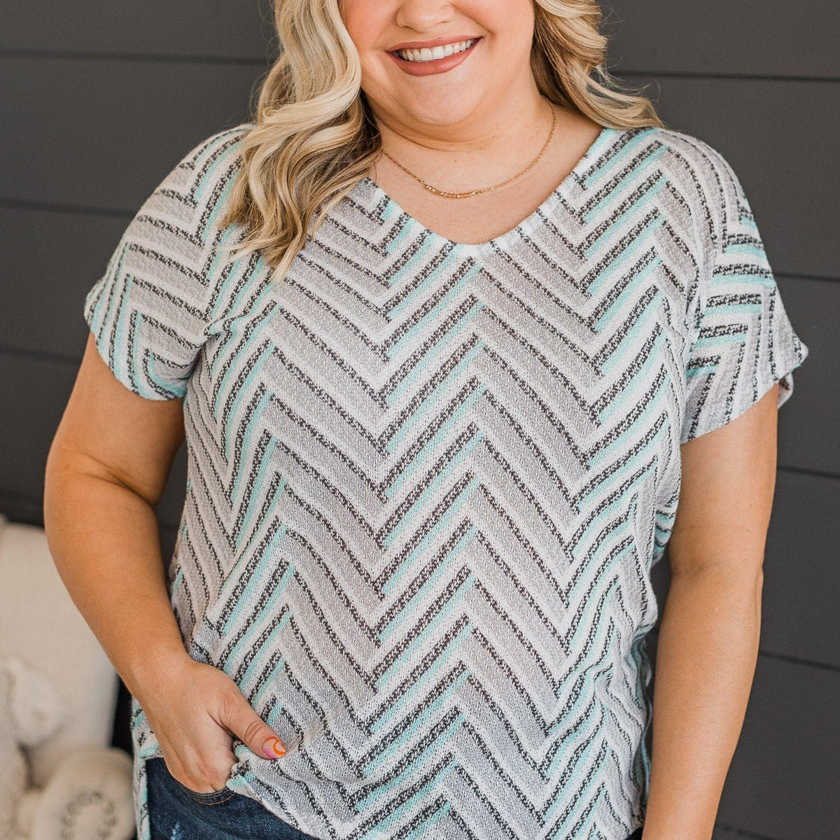 Good Chemistry Lightweight Knit Top- Grey & Blue – The Pulse Boutique
