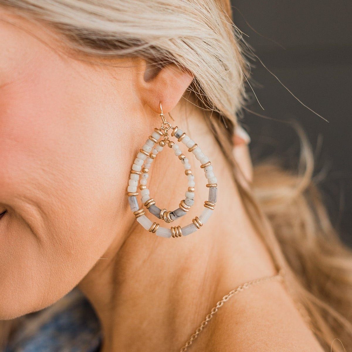 Perfectly Charming Teardrop Earrings- Grey – The Pulse Boutique