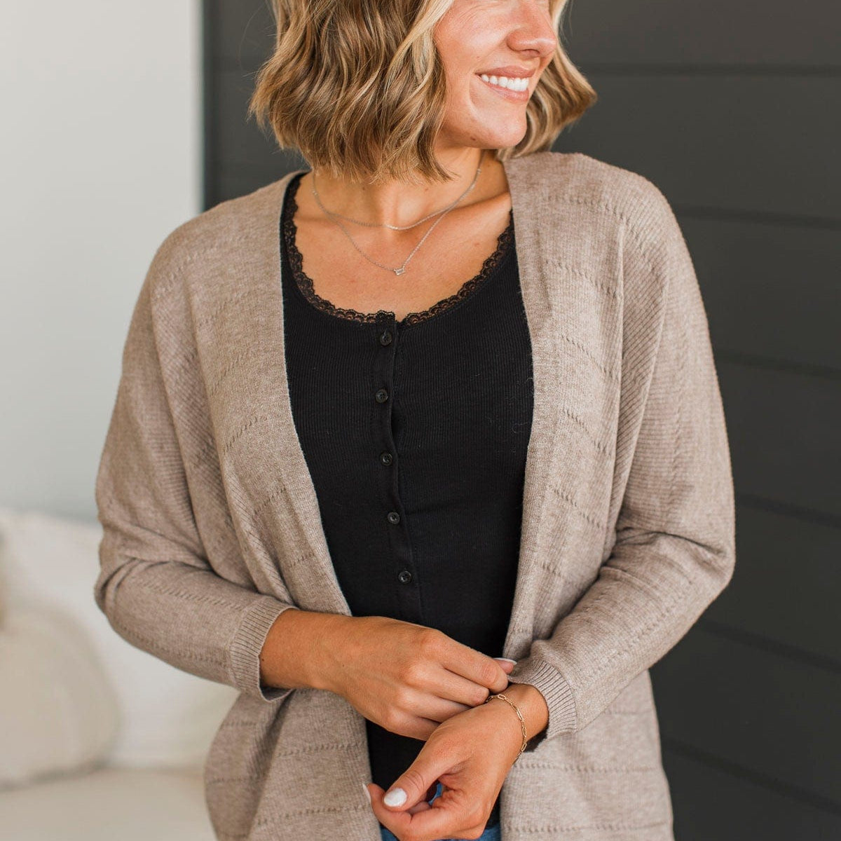 Just You & Me Dolman Sleeve Cardigan- Stone – The Pulse Boutique