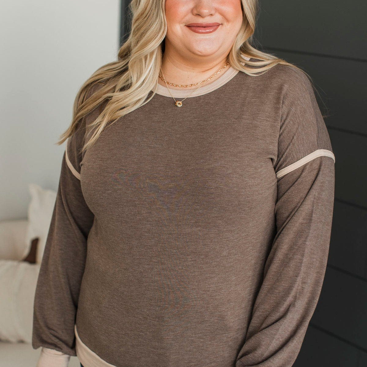 In A Heartbeat Long Sleeve Top- Brown – The Pulse Boutique