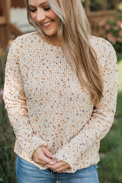 How Forever Feels Confetti Knit Sweater- Oatmeal – The Pulse Boutique