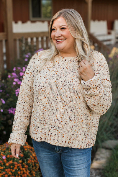 How Forever Feels Confetti Knit Sweater- Oatmeal – The Pulse Boutique