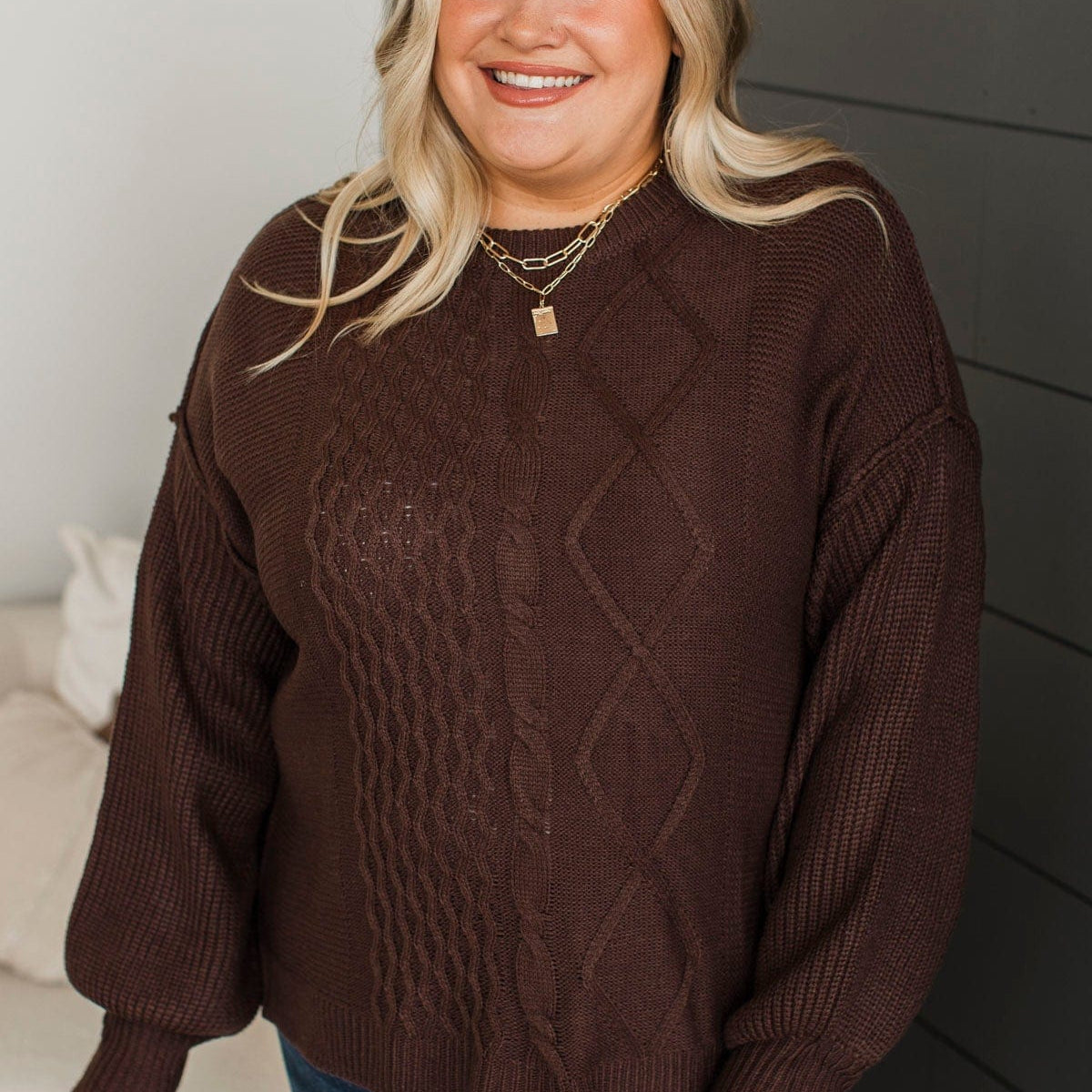 Good Things Await Knit Sweater- Brown – The Pulse Boutique