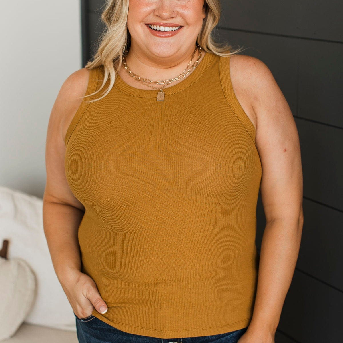 Thread & Supply On The Road Tank Top- Golden Brown – The Pulse Boutique