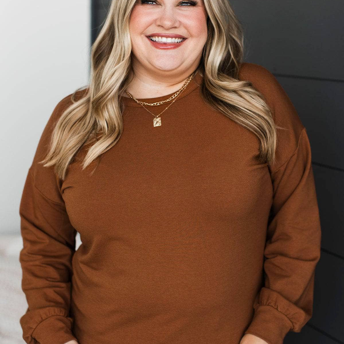 Working To Be Exceptional Pullover Top- Caramel – The Pulse Boutique