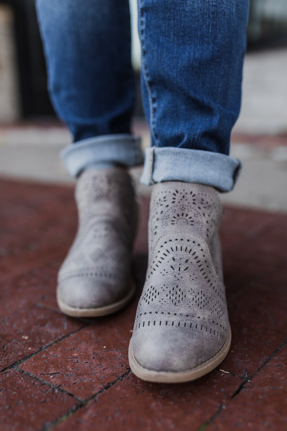 Very G Cindy Booties- Grey – The Pulse Boutique