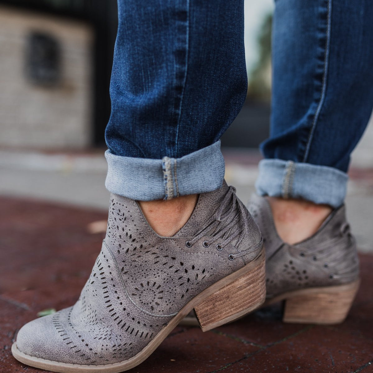 Very G Cindy Booties- Grey – The Pulse Boutique