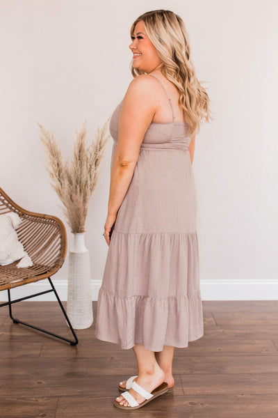 Muted Moments Button Dress- Dusty Lavender – The Pulse Boutique