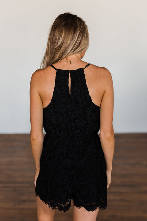 Summer Elegance Lace Romper - Black – The Pulse Boutique