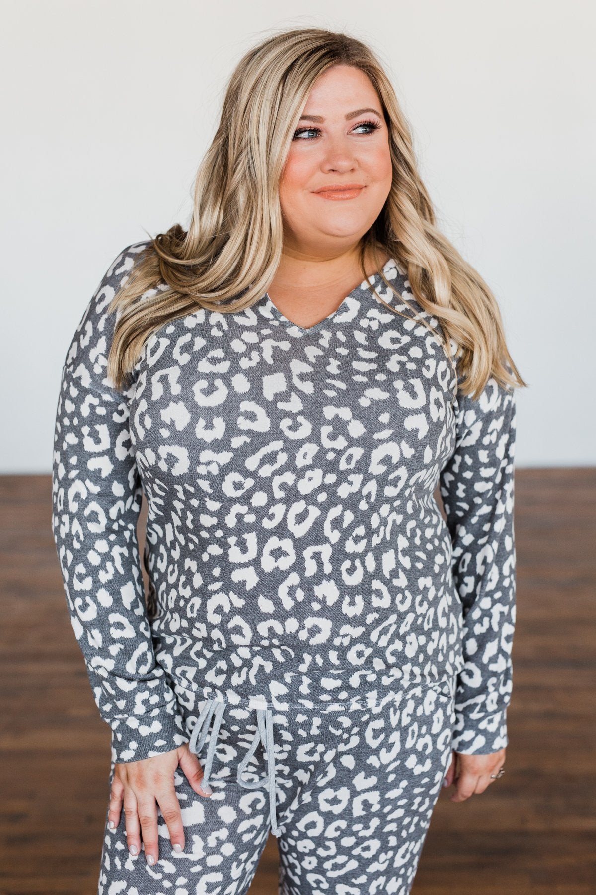 Make My Day Leopard Lounge Top- Charcoal – The Pulse Boutique