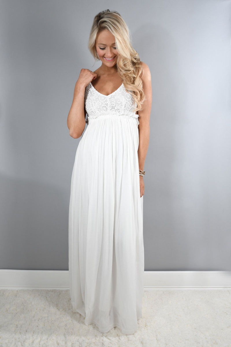 All Ruffled Up Maxi ~ White – The Pulse Boutique