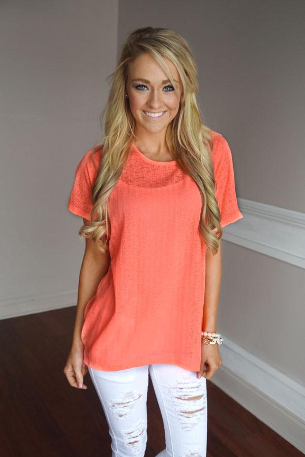 Paradise Top ~ Neon Coral – The Pulse Boutique