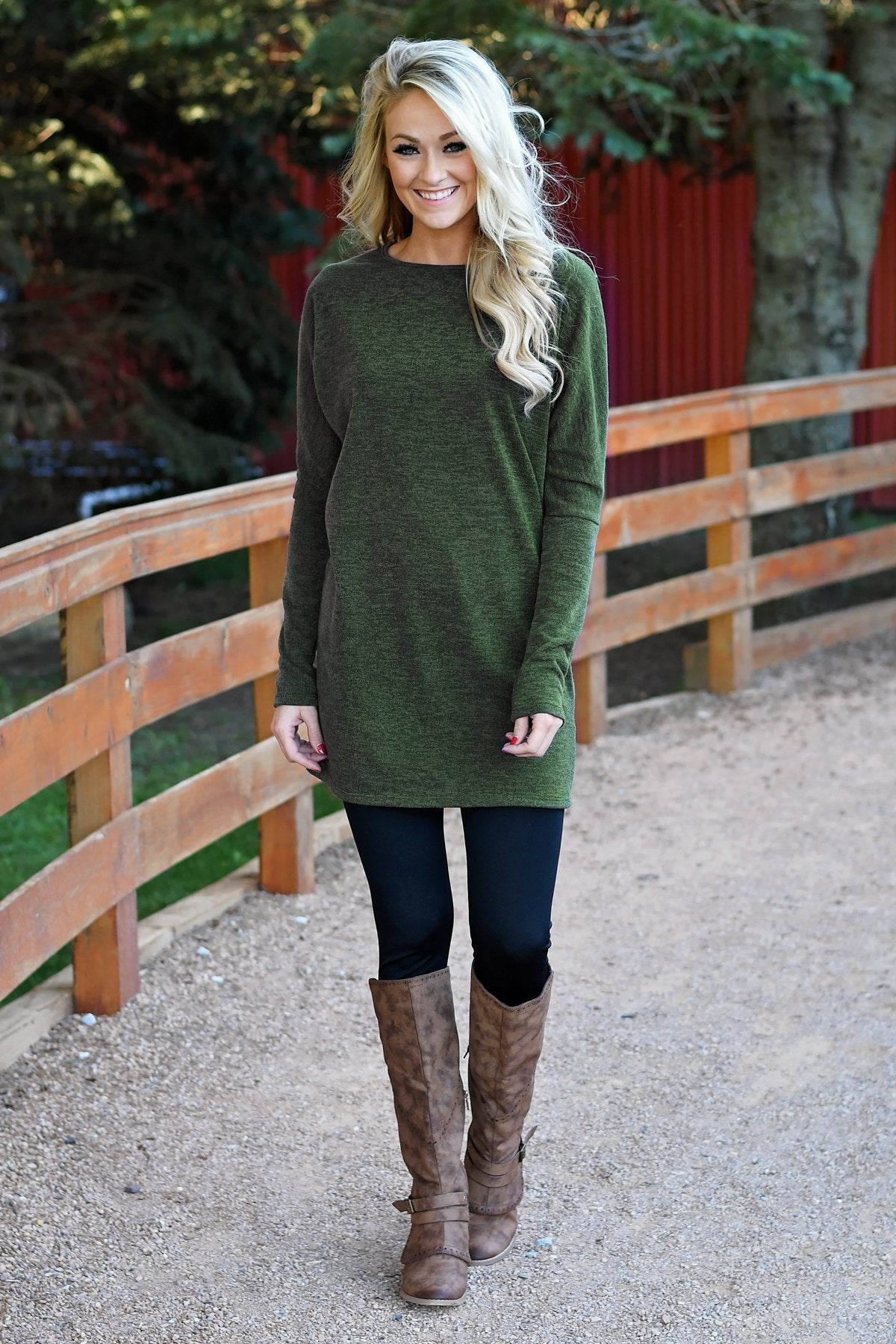 Fall Feels Deep Olive Tunic Top – The Pulse Boutique