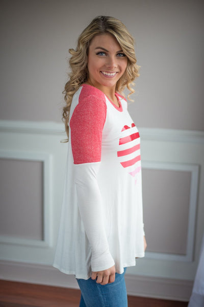 Shades of Pink Heart Top – The Pulse Boutique