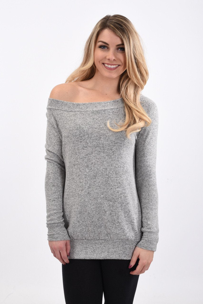 Drop Shoulder Top ~ Grey – The Pulse Boutique