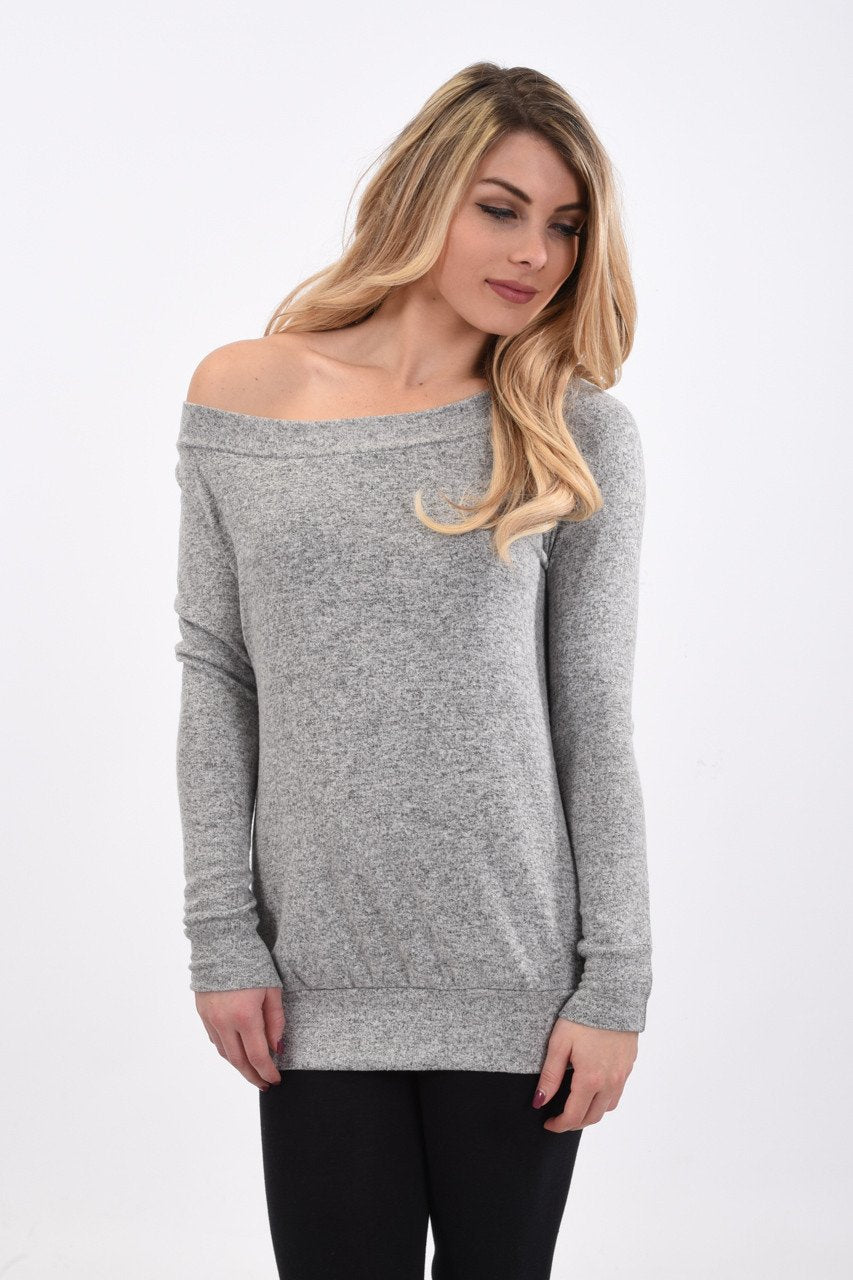 Drop Shoulder Top ~ Grey – The Pulse Boutique