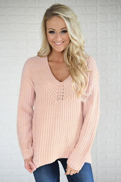 Hello Beautiful Blush Knit Sweater – The Pulse Boutique
