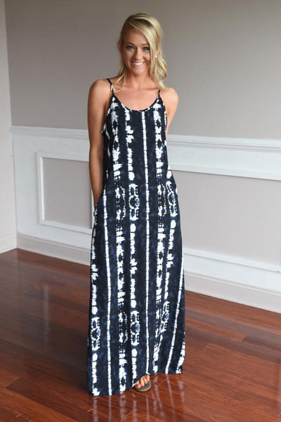 Blue Ripple Dye Maxi Dress – The Pulse Boutique