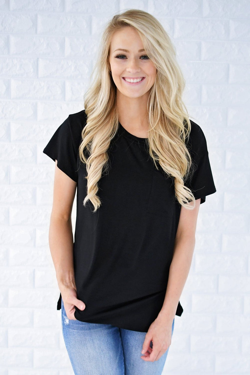 Ready or Not Pocket Top ~ Black – The Pulse Boutique