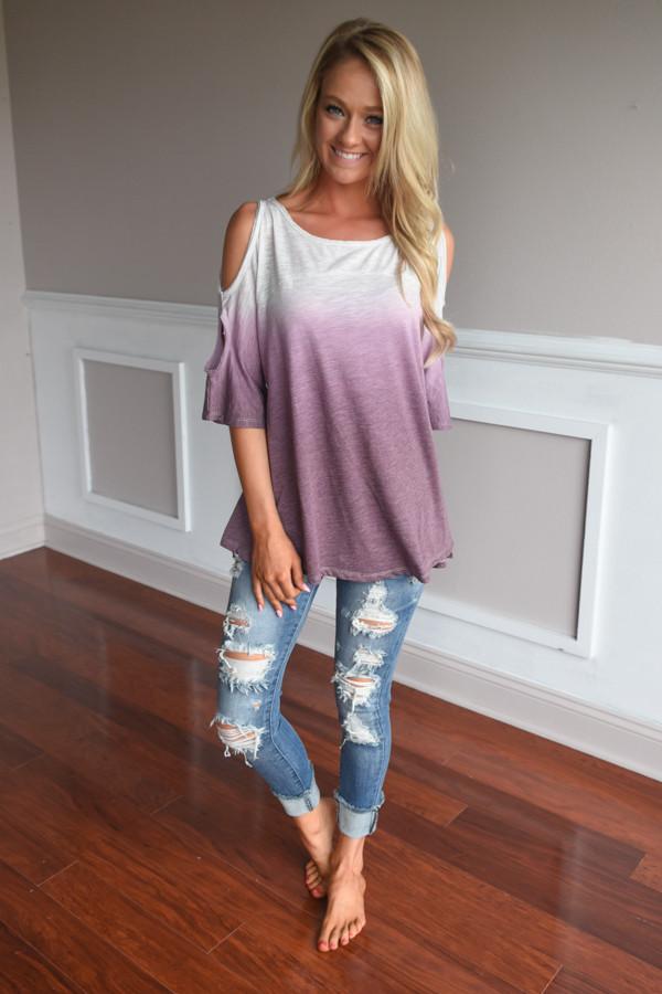 Two Tone Ombre Top ~ Purple – The Pulse Boutique