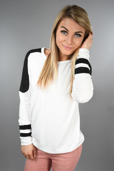 Sporty & Casual Top ~ Ivory – The Pulse Boutique