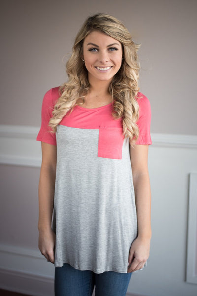 Coral Pocket Top – The Pulse Boutique