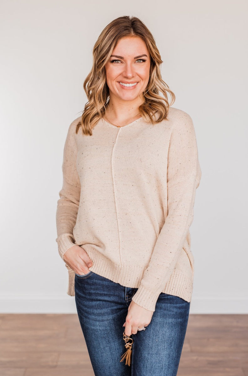 Sheer Delights Knit Sweater- Oatmeal – The Pulse Boutique