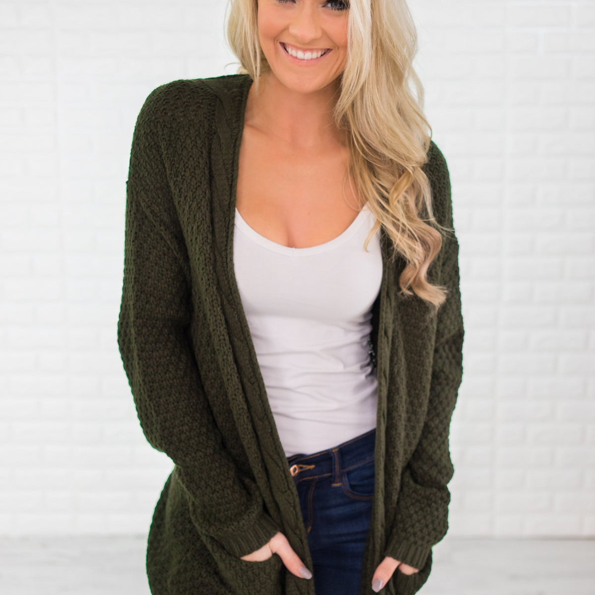 Chunky Olive Knit Cardigan – The Pulse Boutique