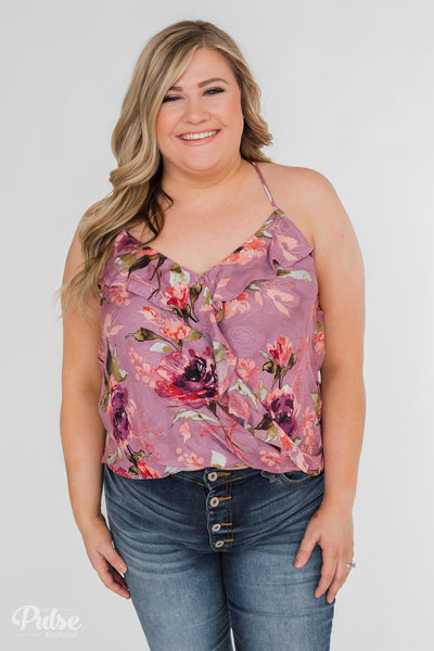 Dreaming of Floral Ruffle Tank Top - Orchid – The Pulse Boutique
