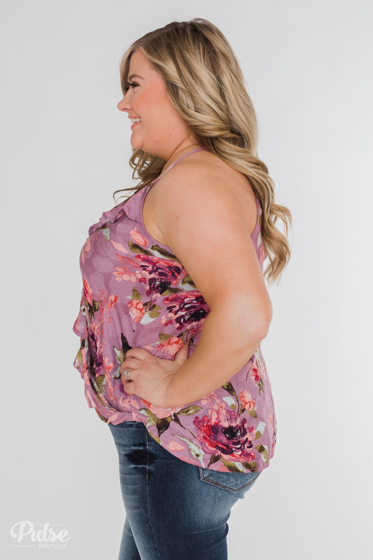 Dreaming of Floral Ruffle Tank Top - Orchid – The Pulse Boutique