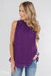 Detailed in Lace Tank Top- Deep Purple – The Pulse Boutique