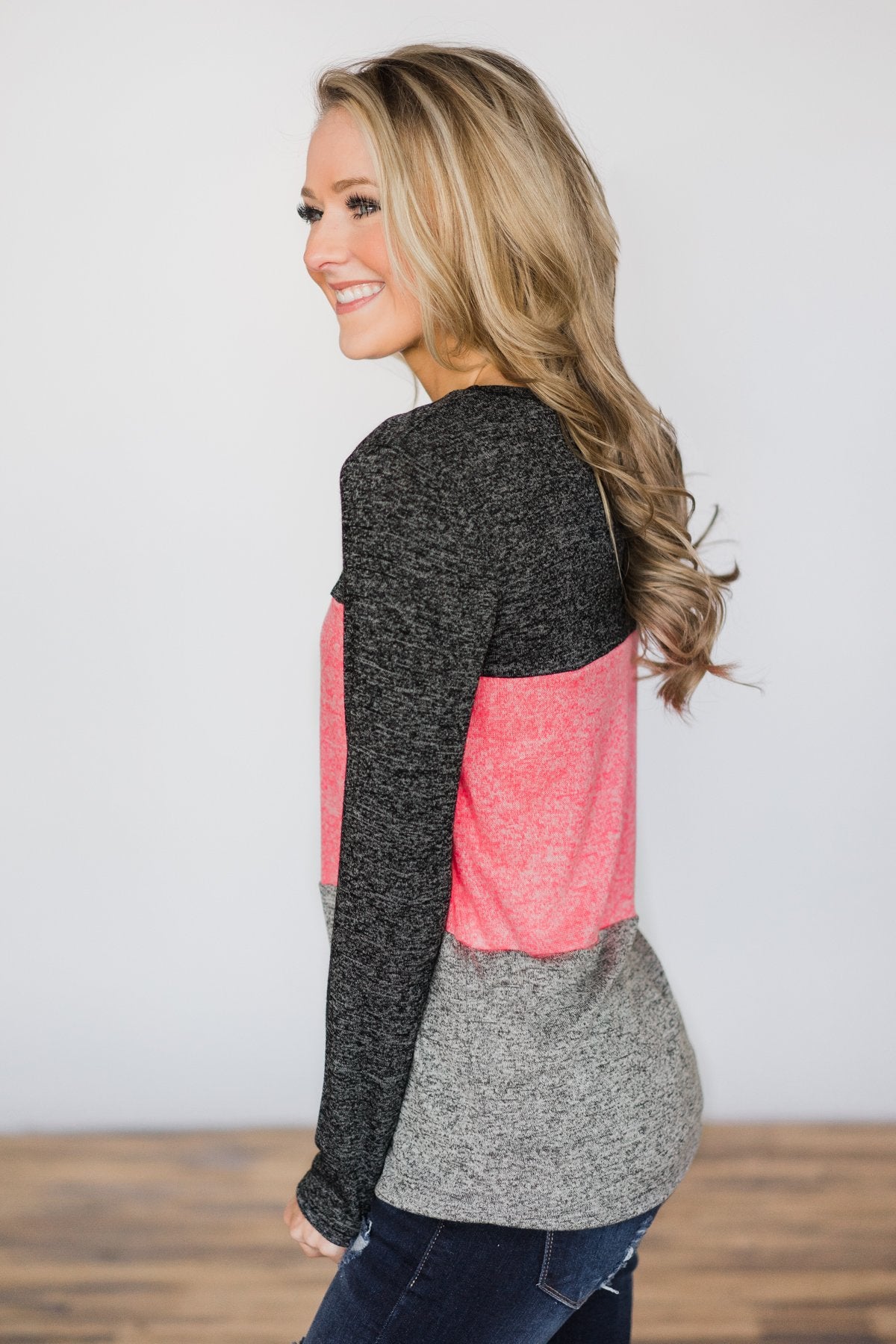 On the Brightside Color Block Top ~ Hot Pink – The Pulse Boutique