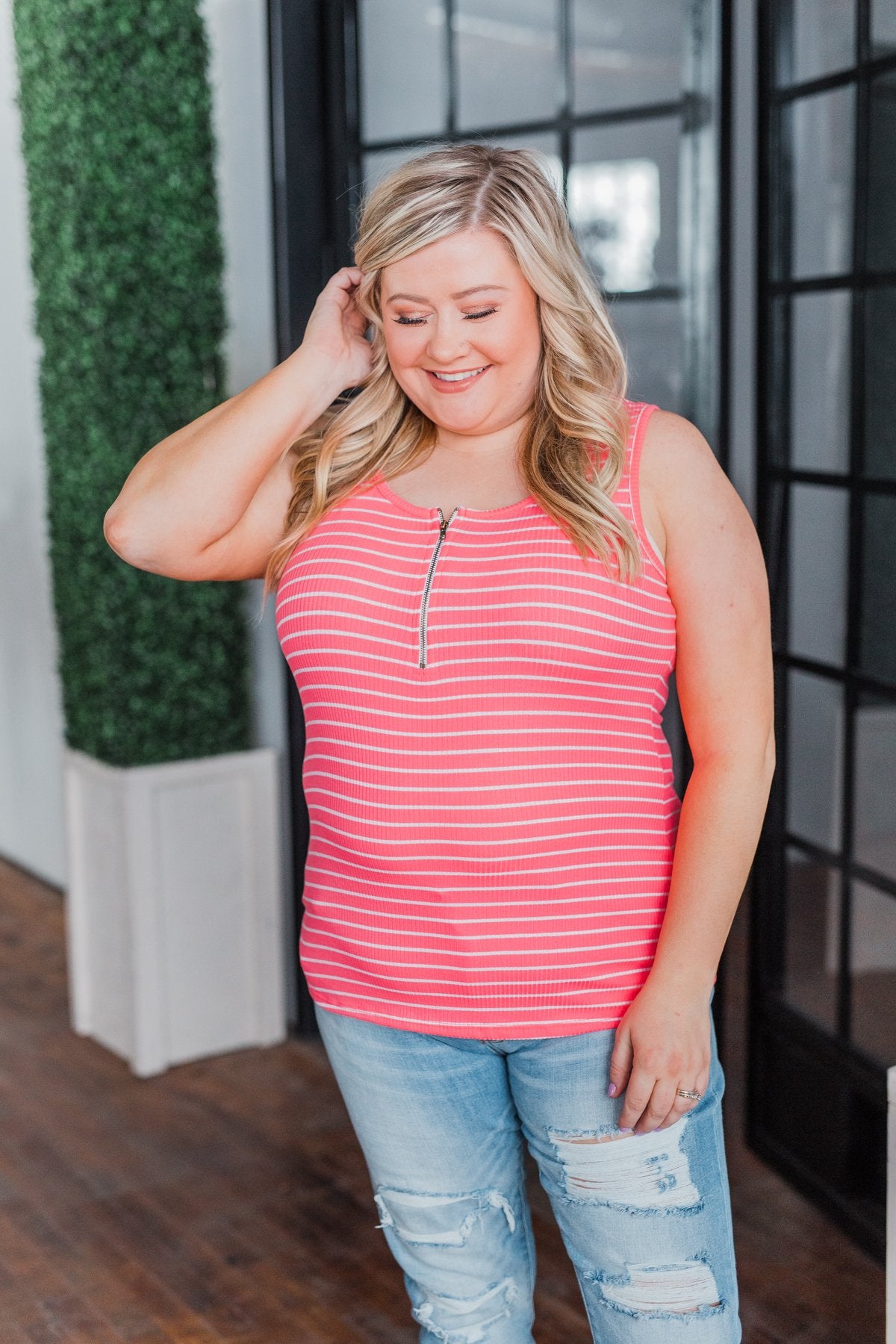 Neon Pink Zipper Tank Top – The Pulse Boutique