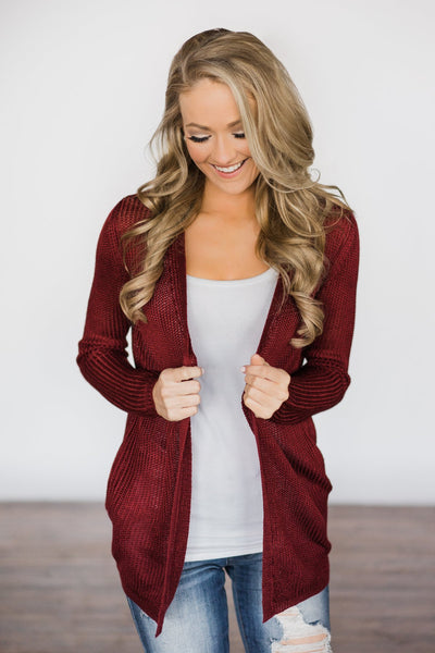 Lightweight Red Knit Cardigan – The Pulse Boutique