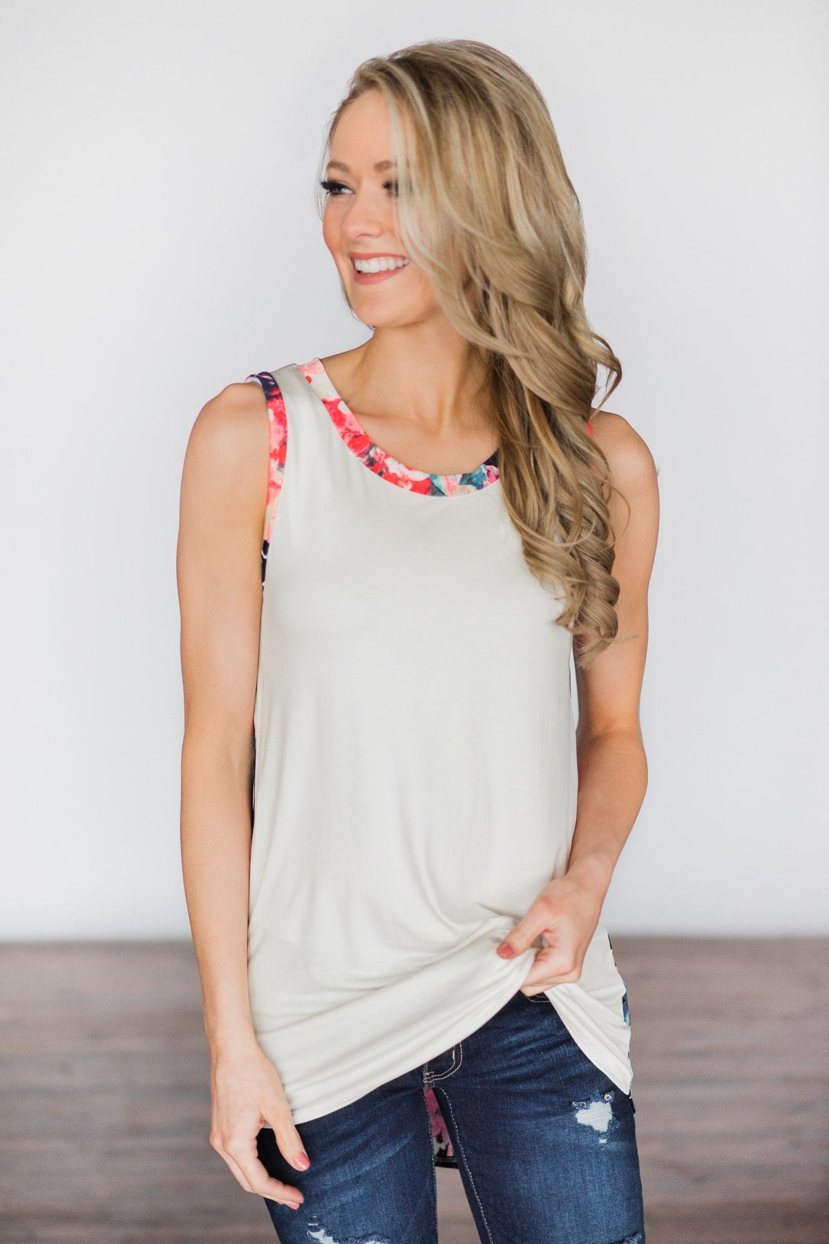 Shy Away Tank Top ~ Ivory – The Pulse Boutique