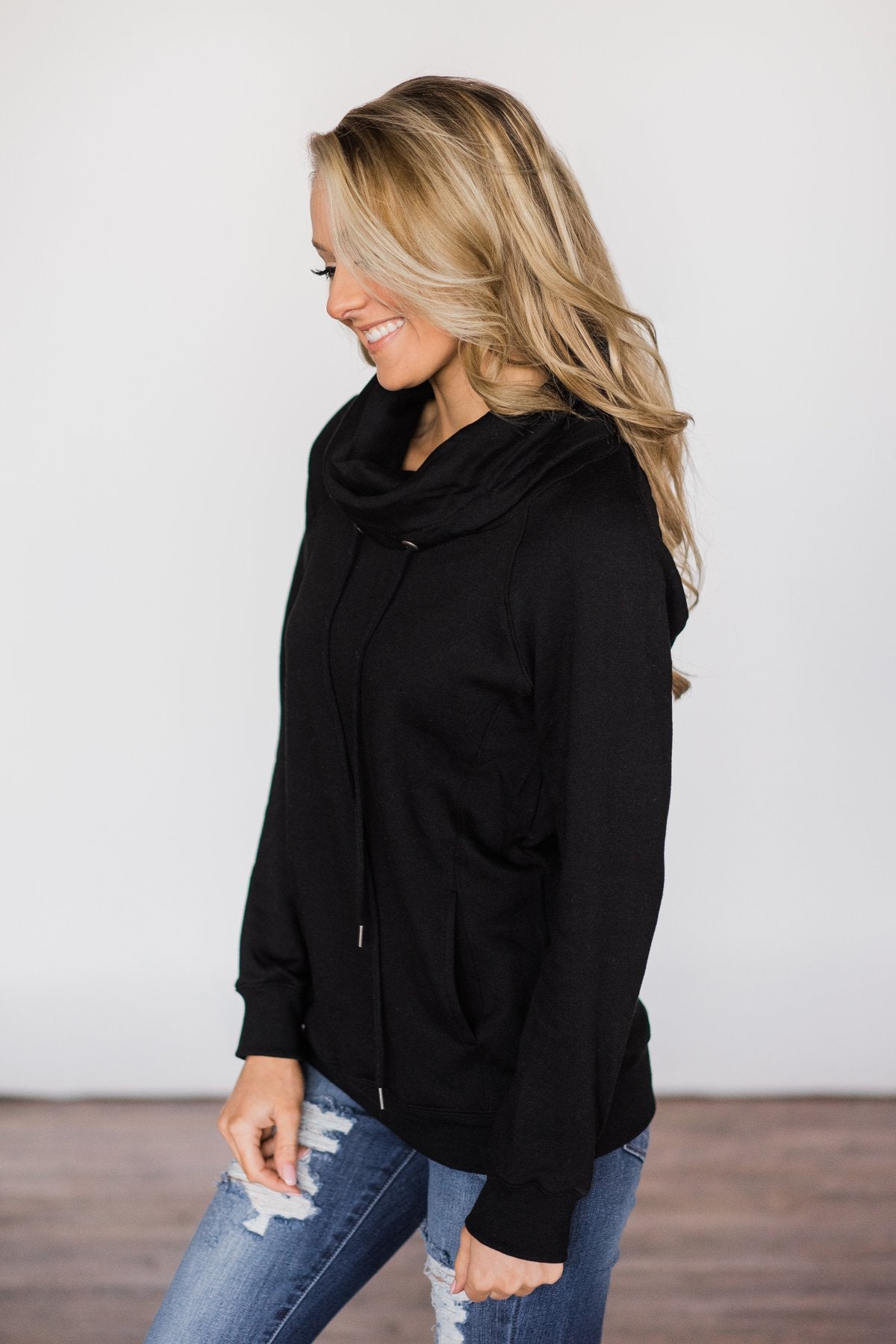 Solid Black Cowl Neck Top – The Pulse Boutique