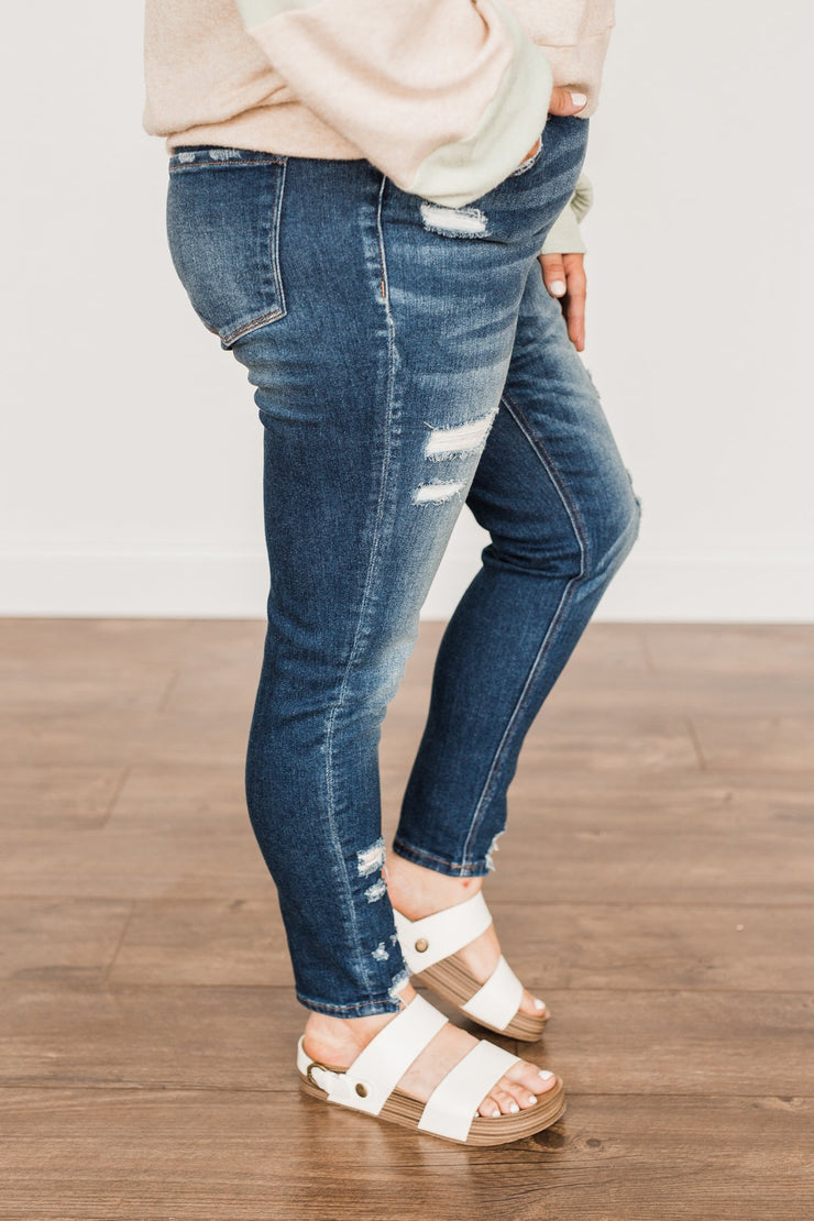 Vervet Distressed Skinny Jeans- Freya Wash – The Pulse Boutique