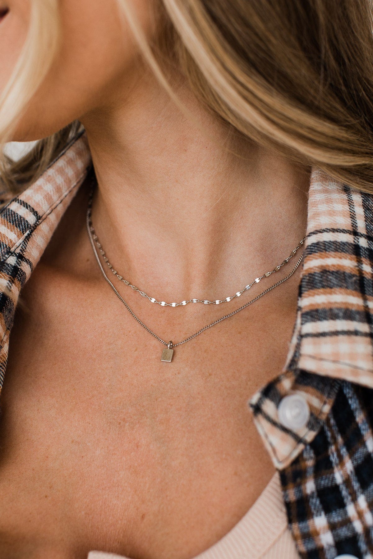 Sparkle More 2-Tier Necklace- Silver – The Pulse Boutique