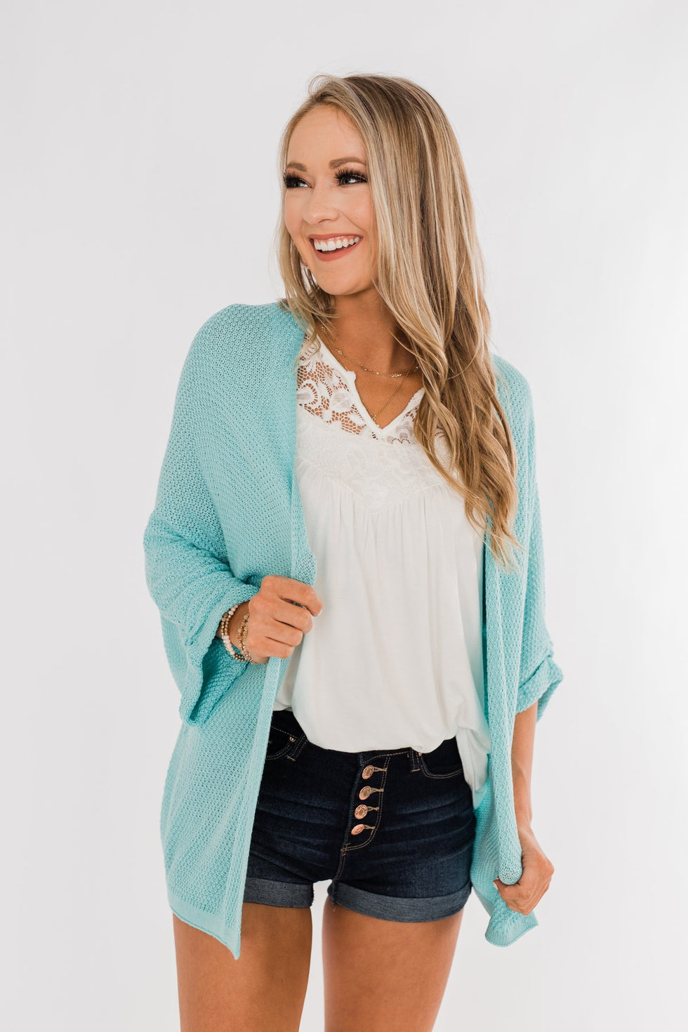 The Perfect Knit Cardigan- Aqua Blue – The Pulse Boutique