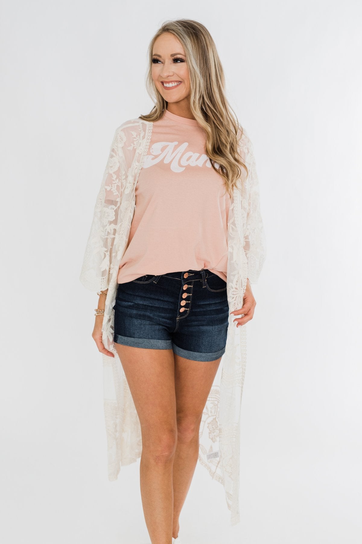 Long Sheer Floral Lace Kimono- Cream – The Pulse Boutique