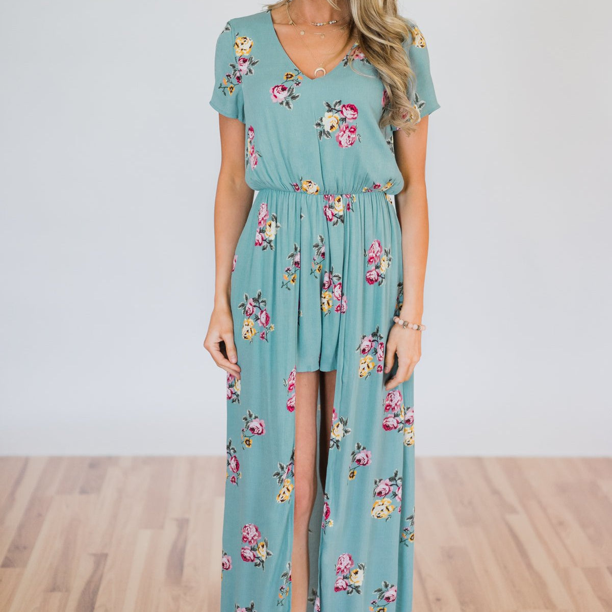 Fabulous in Floral Maxi Romper- Sky Blue – The Pulse Boutique