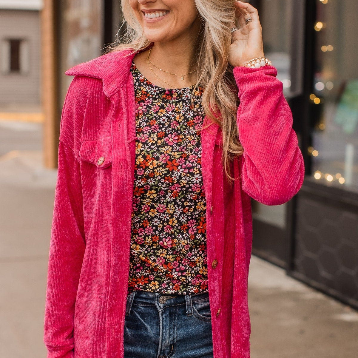 Cause For Applause Knit Button Top- Fuchsia – The Pulse Boutique