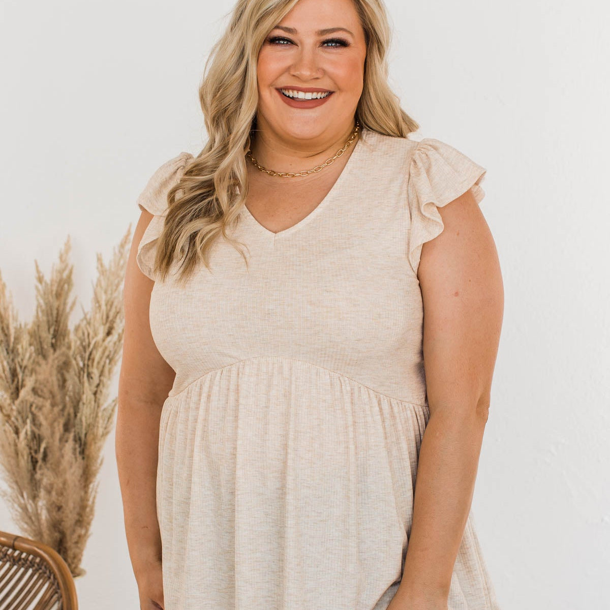 Bounce In Your Step Babydoll Knit Top- Oatmeal – The Pulse Boutique