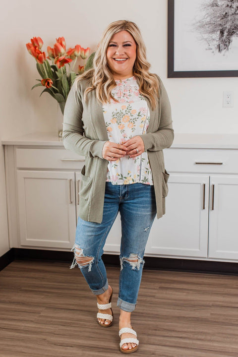 Essential Cardigan- Light Olive – The Pulse Boutique