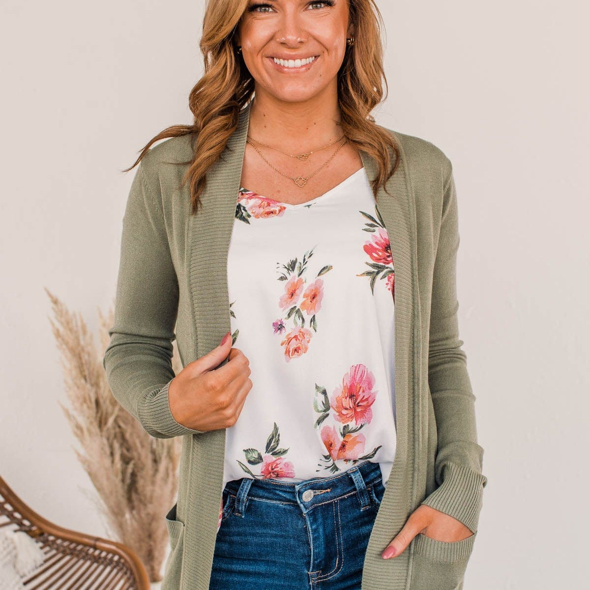 Essential Cardigan- Light Olive – The Pulse Boutique