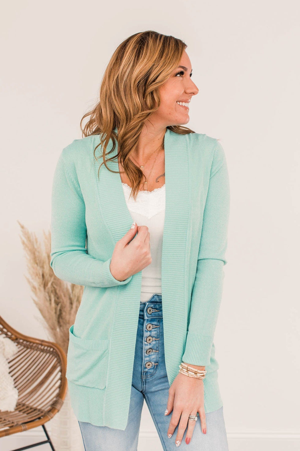 Essential Cardigan- Mint – The Pulse Boutique