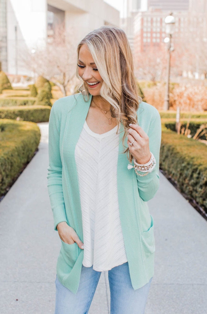 Essential Cardigan- Mint – The Pulse Boutique