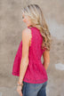 Flirty in Lace Tank Top - Fuchsia – The Pulse Boutique